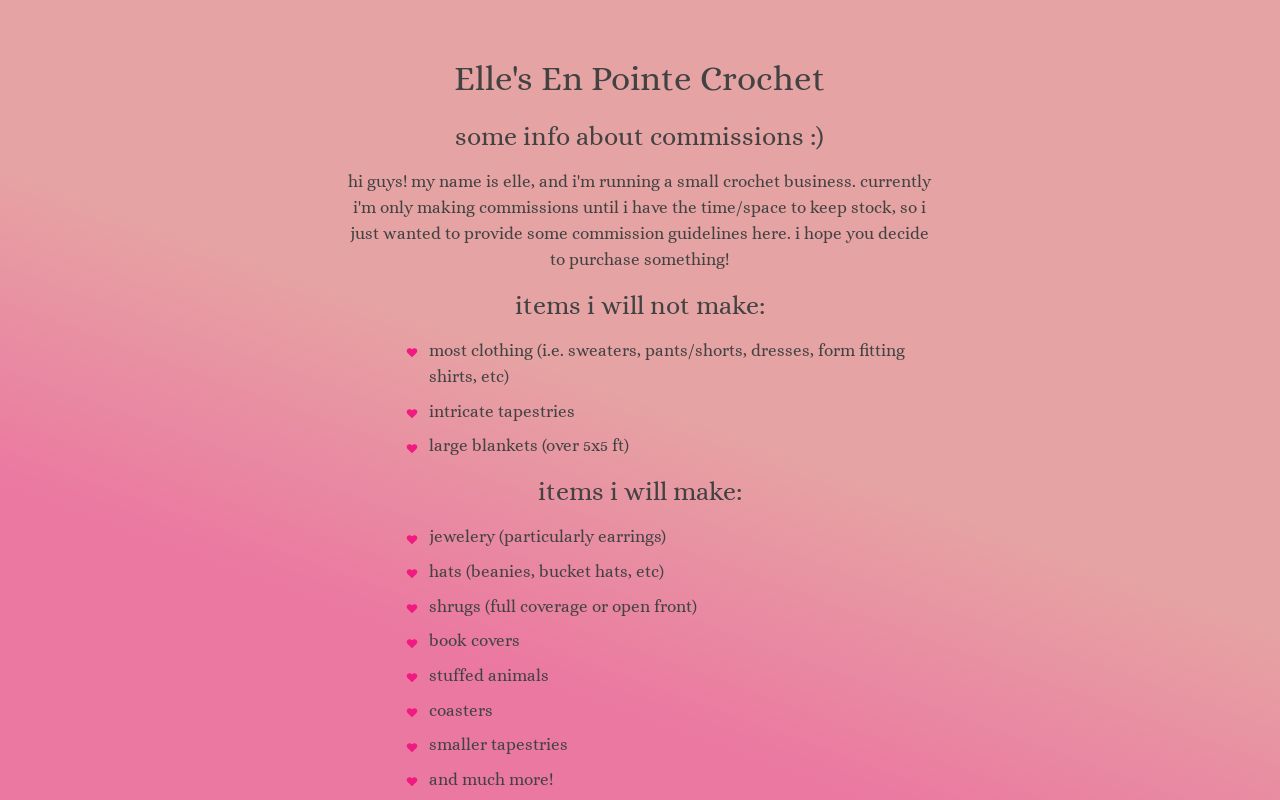 Elle's En Pointe Crochet